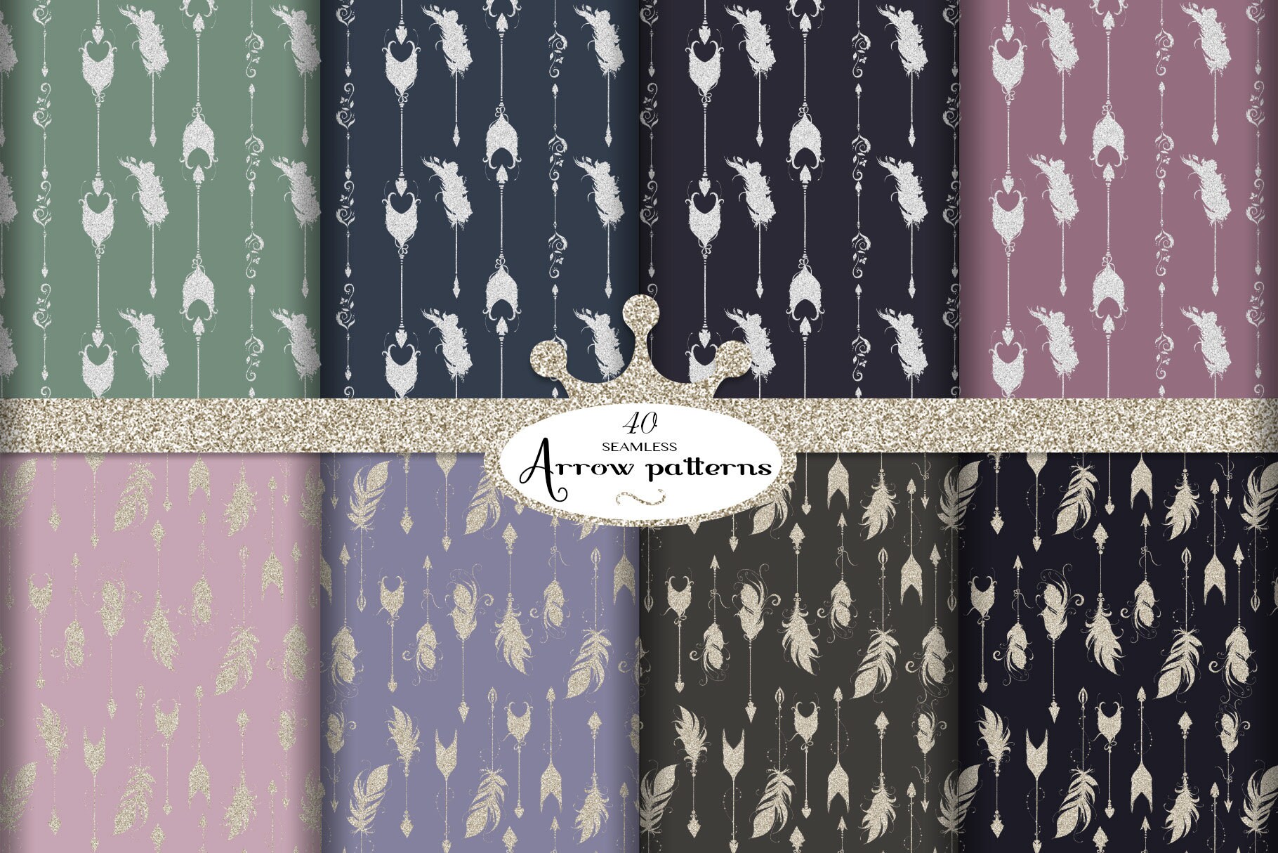 Boho Arrow Digital Paper Patterns Watercolor Boho Arrow - Etsy