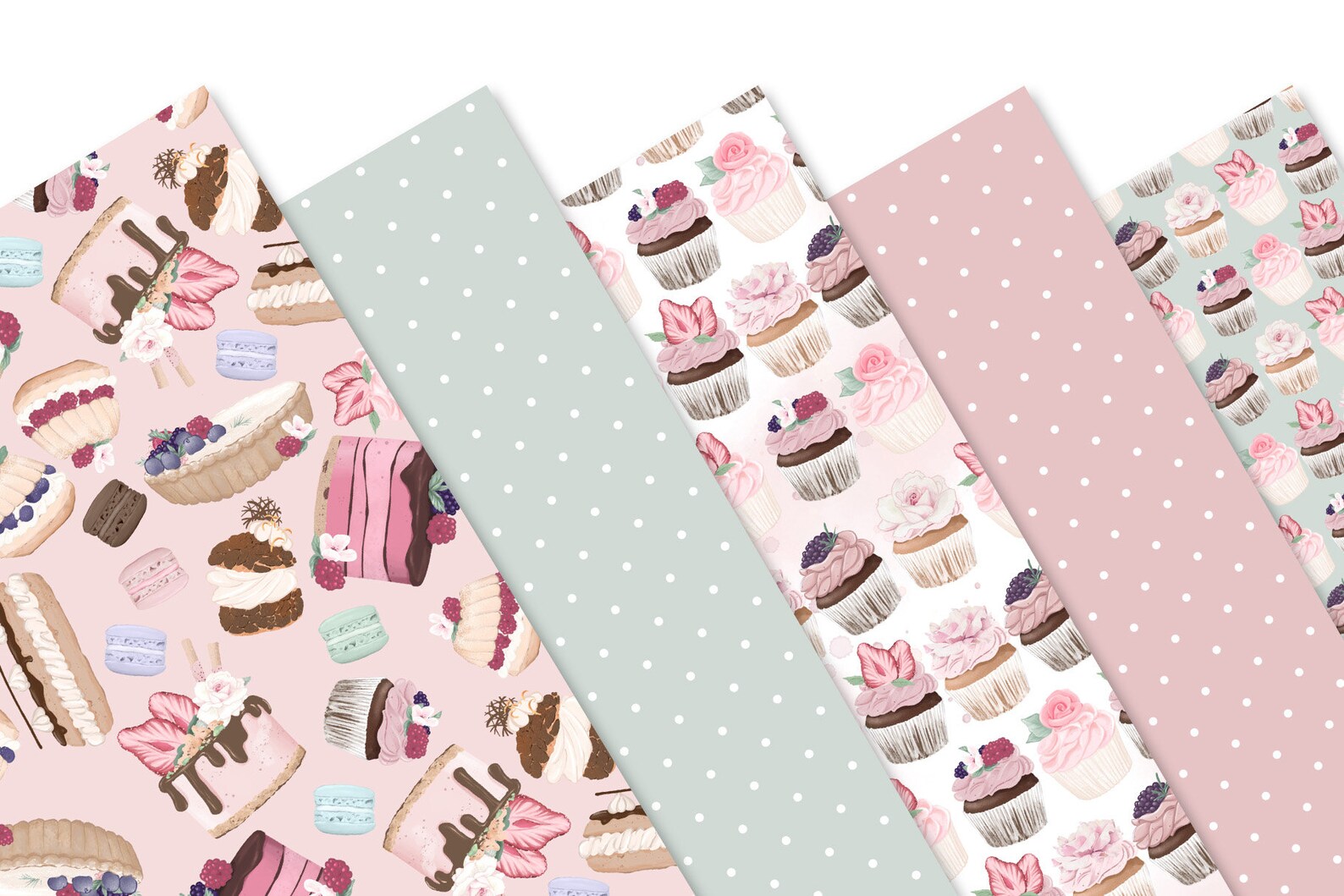 Tea Party Digital Paper Seamless Patterns 45 High Quality - Etsy