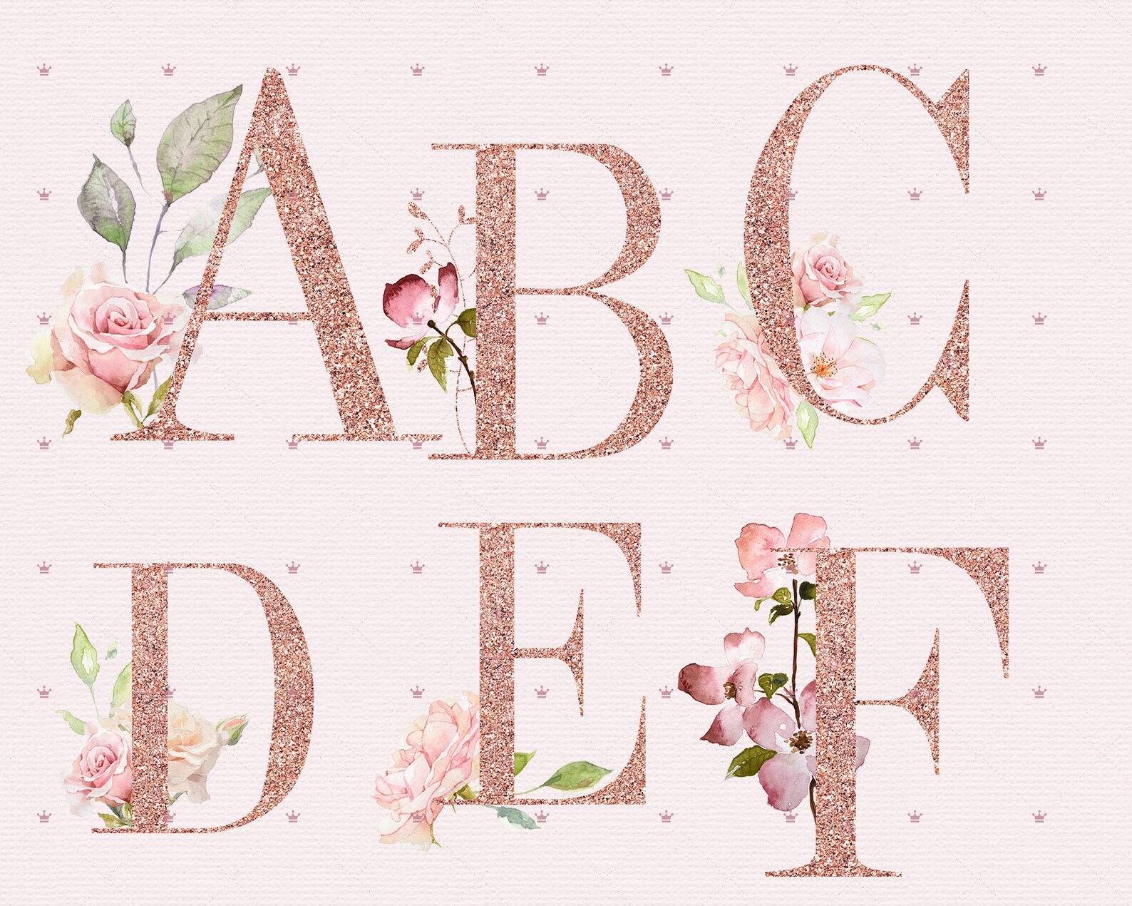 Floral Alphabet Clipart Floral Letters Botanical Alphabet - Etsy