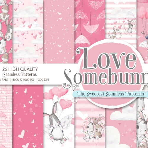 Valentine Digital Papers 26 Seamless Patterns Full of Hand - Etsy