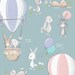 Spring Bunny Clipart, Spring Clipart, Easter Bunny Clipart, Balloon ...