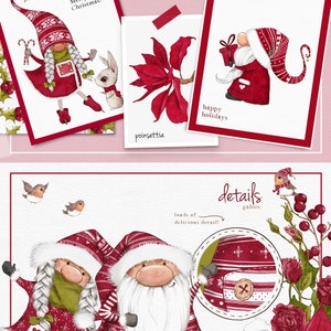 Gnome Clipart, Winter Gnome Clipart, Christmas Gnome Clipart, Gnome ...