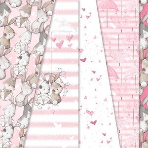 Valentine Digital Papers, 26 Seamless Patterns Full of Hand Drawn Bunny ...