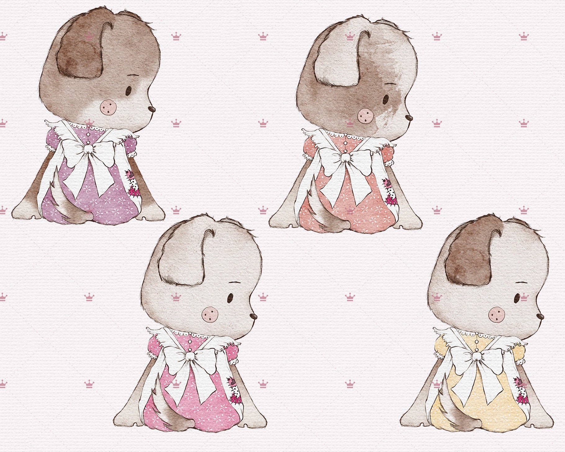 Hand Drawn Dog Clipart Clothed Girl Dog Clipart Dog Clipart - Etsy