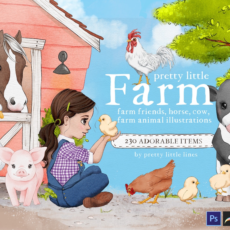 Farm Clipart - Etsy