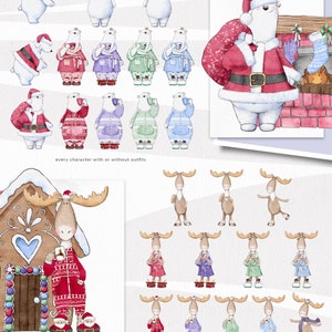 Cute Christmas Animal Clipart, Cute Christmas PNG, Snowman Clipart ...