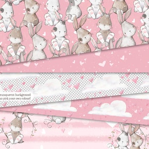 Valentine Digital Papers, 26 Seamless Patterns Full of Hand Drawn Bunny ...