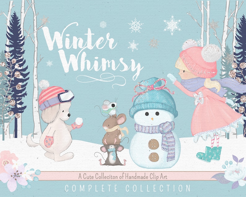 Winter Wonderland Clipart Snowman Clipart Winter Wonderland | Etsy
