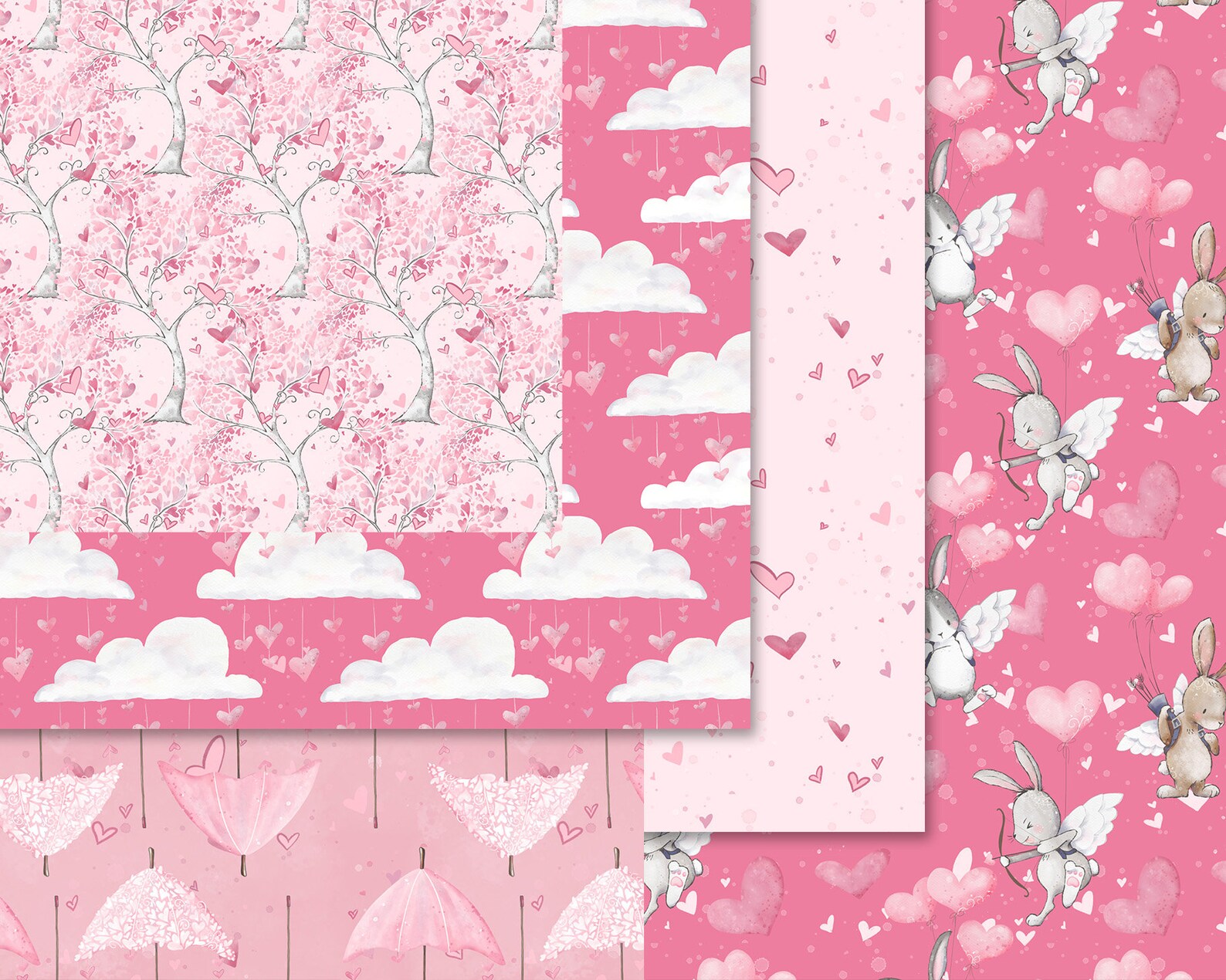 Valentine Digital Papers 26 Seamless Patterns Full of Hand | Etsy