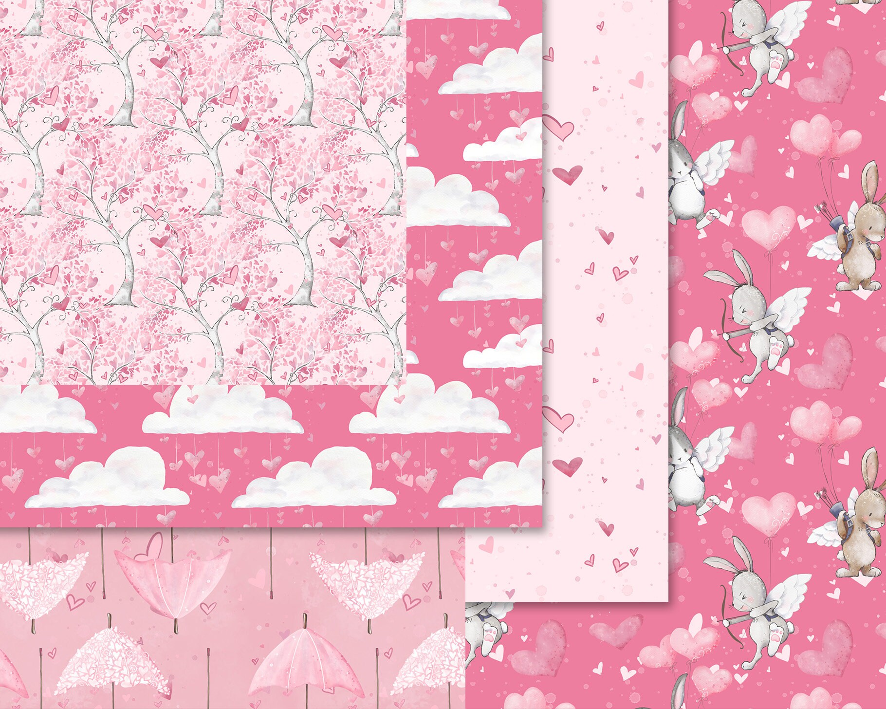 Valentine Digital Papers 26 Seamless Patterns Full of Hand | Etsy