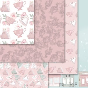 Tea Party Seamless Patterns – Desserts, Florals (digital Paper) - Etsy