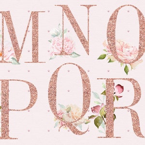 Floral Alphabet Clipart, Floral Letters, Botanical Alphabet, Flower ...