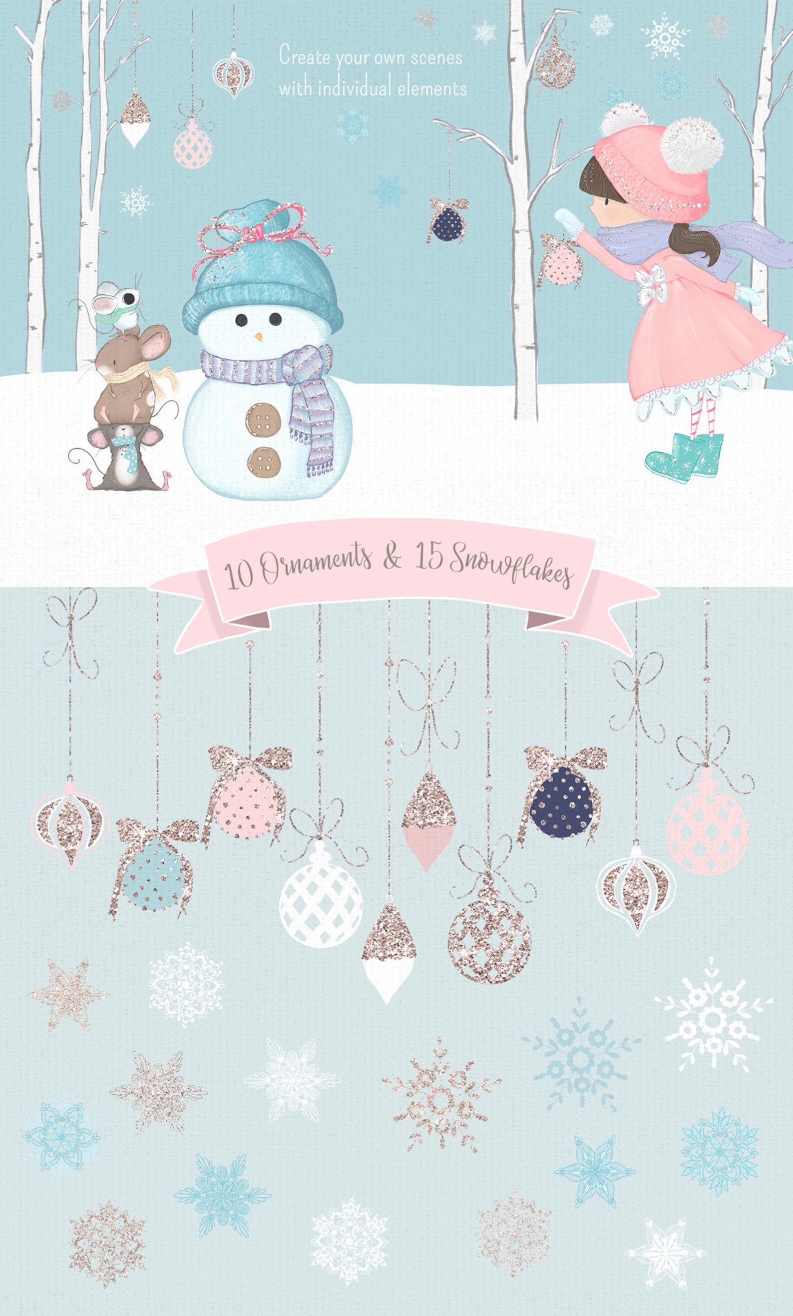 Winter Wonderland Clipart Snowman Clipart Winter Wonderland | Etsy