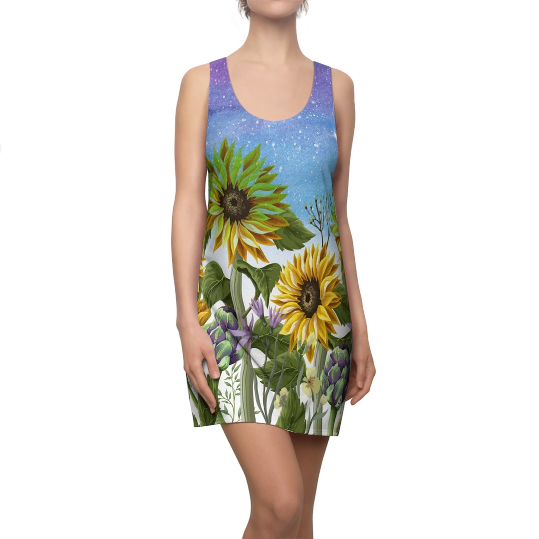 Sunflower Dress, Floral Dress, Magical Dress, Cute Dress, Sunflower ...