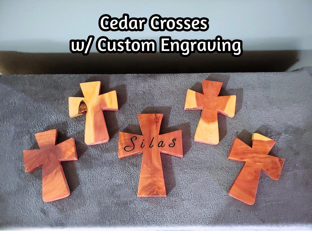 Hand Carved Cedar Cross, Personalized Cross, Cedar Crosses, Wooden ...