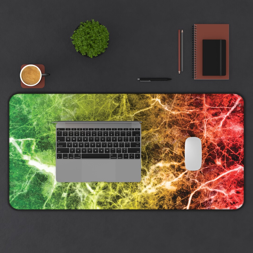 Rasta Marble Desk Mat 3 Sizes, Custom Craft Mat, Rasta Desk Pad, Marble ...