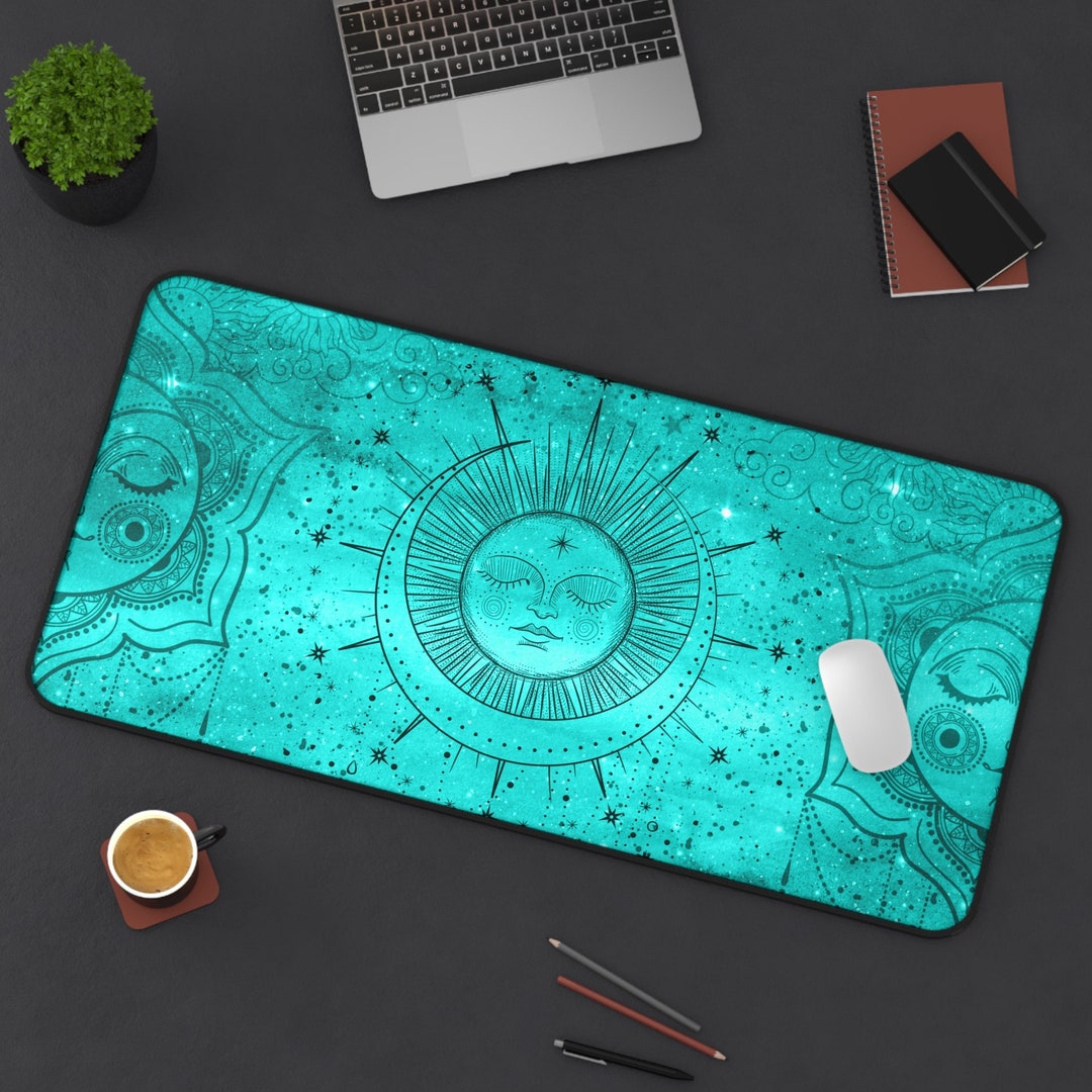 Celestial Desk Mat (3 Sizes), Sun Desk Mat, Moon Desk Mat, Mandala Desk ...