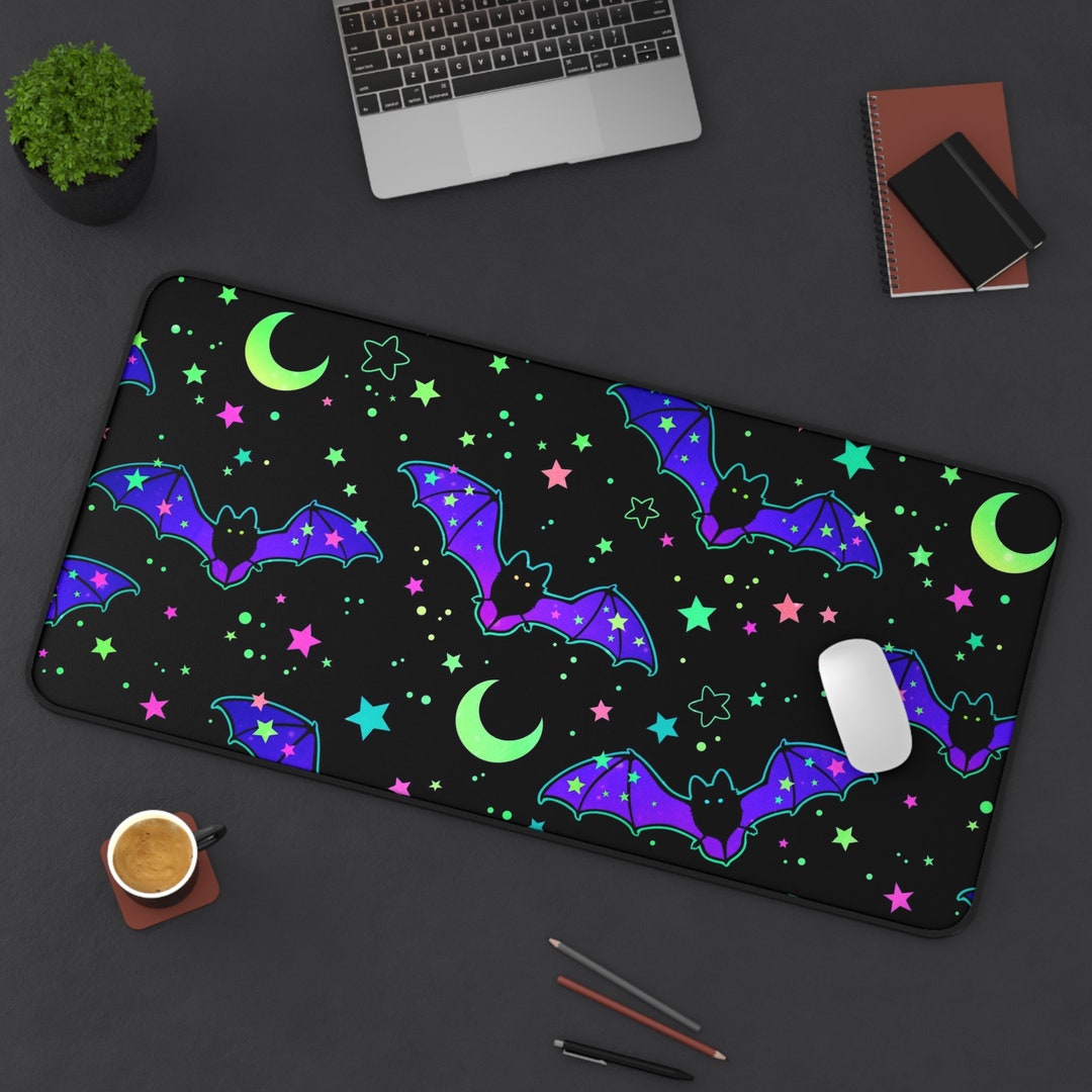 Bat Desk Mat 3 Sizes, Moon Desk Mat, Bat Craft Mat, Halloween Office ...