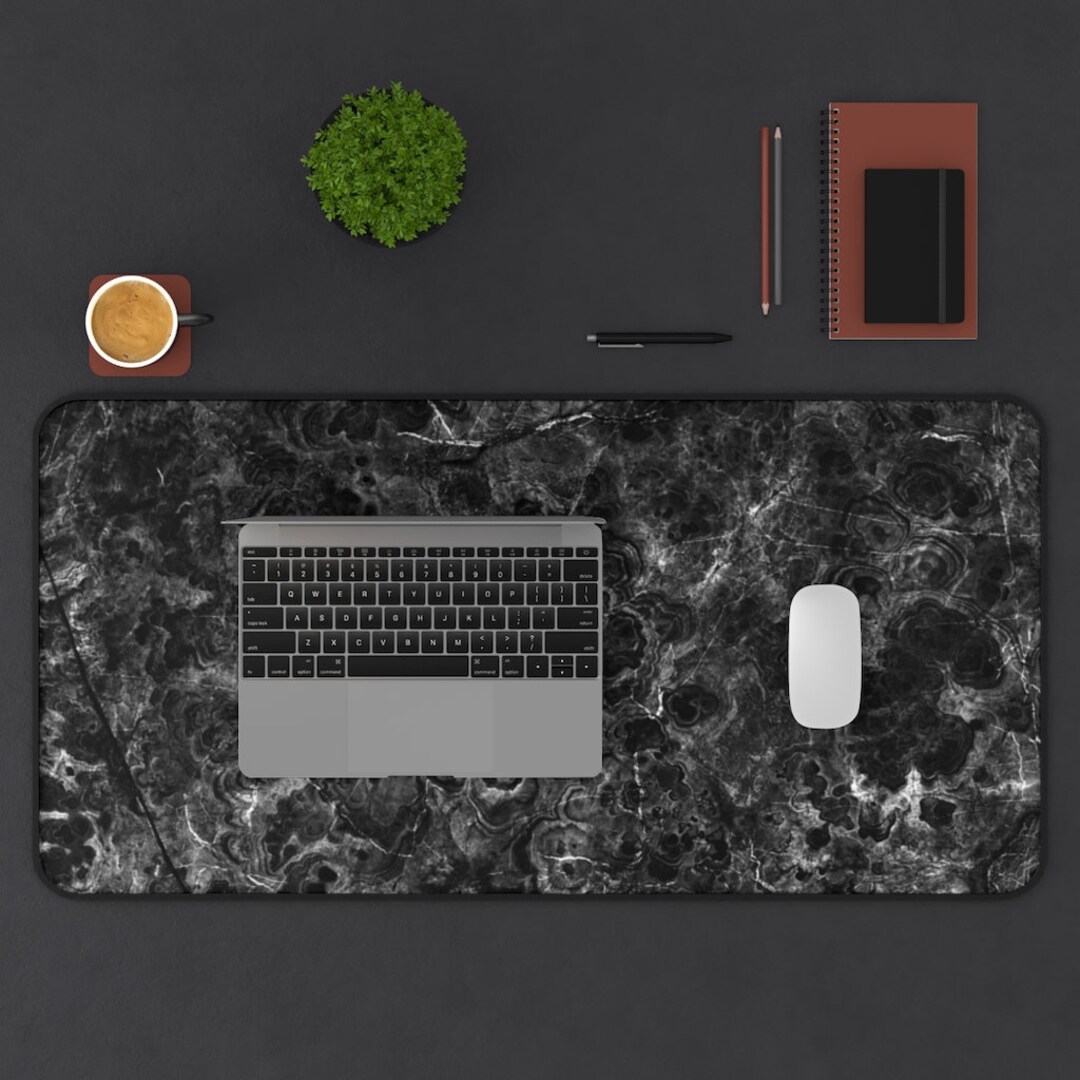 Gray Marble Desk Mat (3 Sizes, ANY Color), Gray Abstract Desk Mat ...