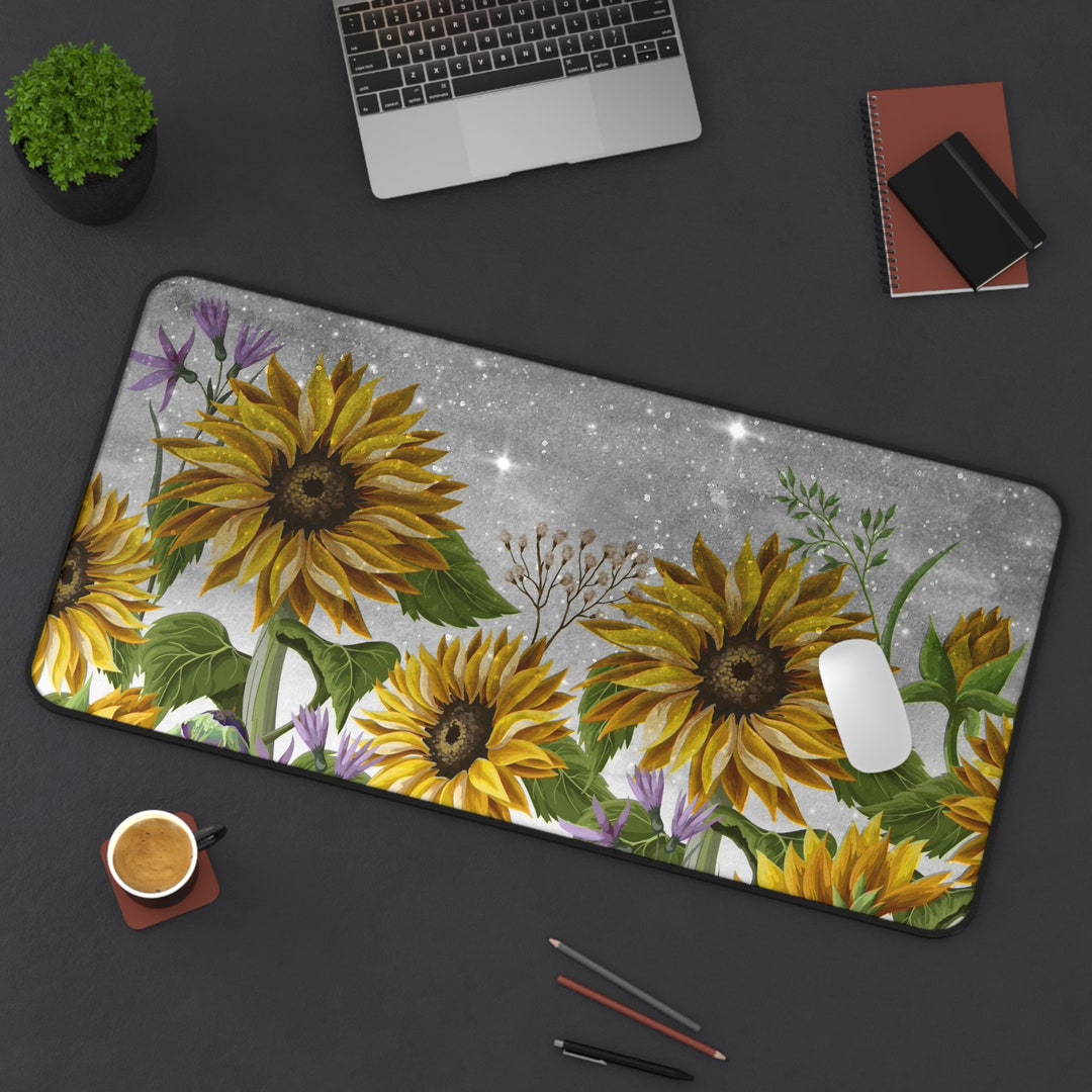 Sunflower Desk Mat 3 Sizes, Starry Night Desk Mat, Sunflower Decor ...