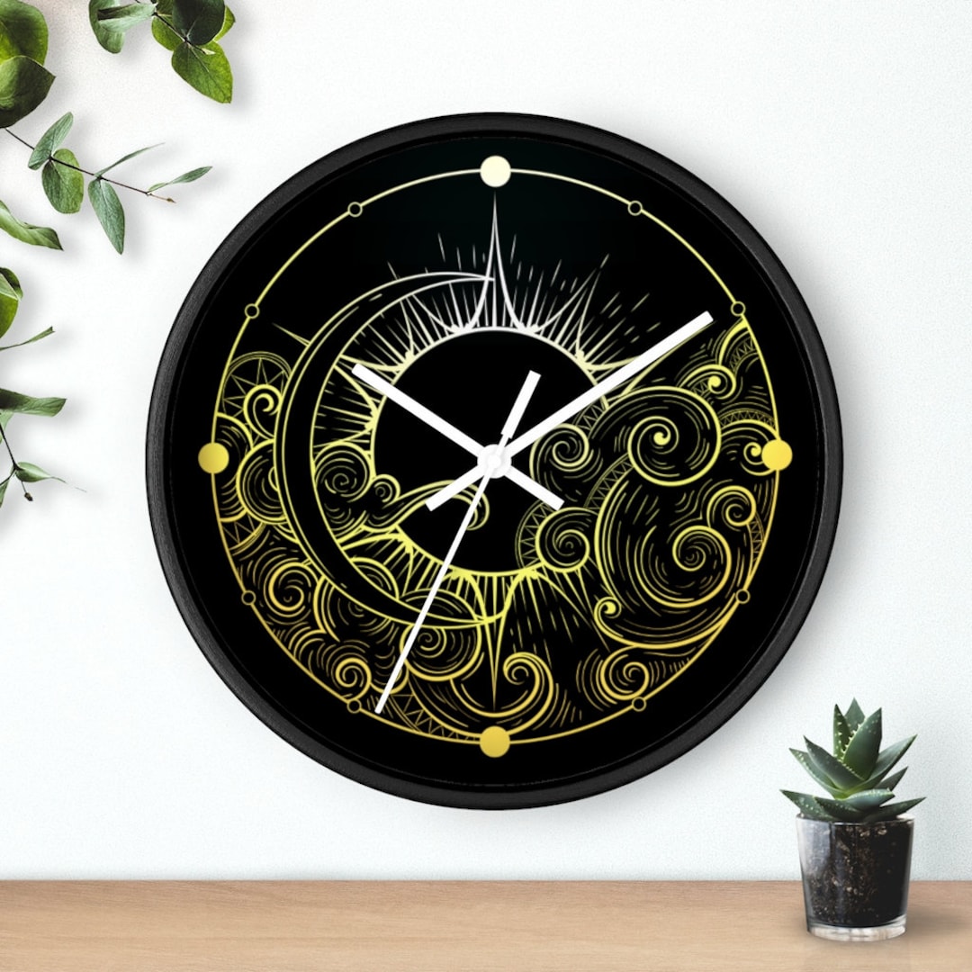 Sun and Moon Clock 10 Wall Clock Astrology Decor Wall - Etsy