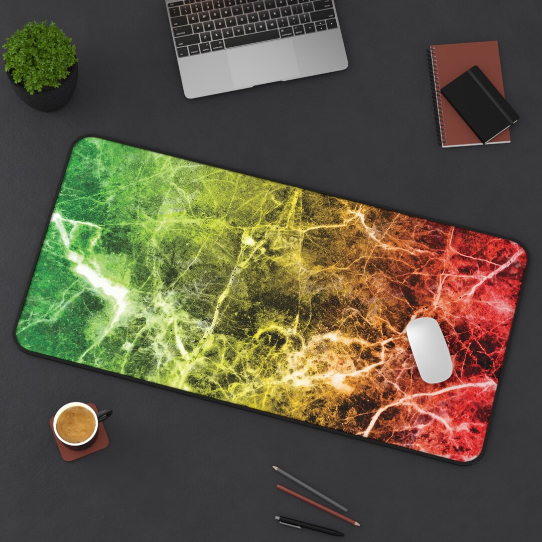 Rasta Marble Desk Mat (3 Sizes), Marble Mousepad, Custom Craft Mat ...