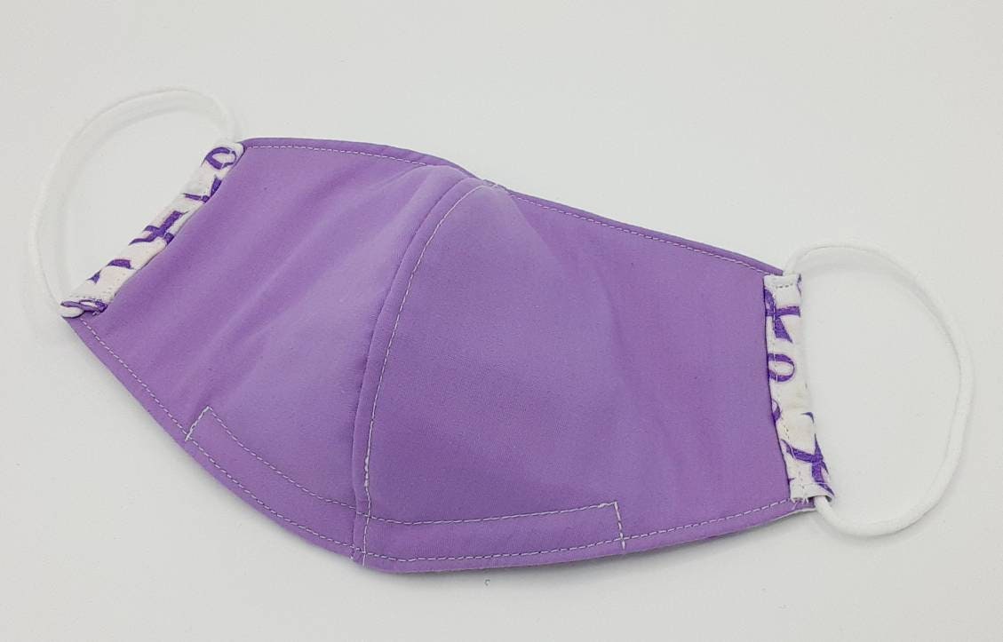 Purple Ribbons Triple-layer Face Masks. Washable Comfortable - Etsy
