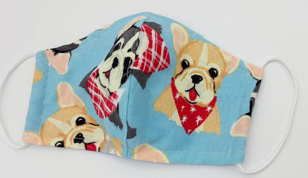 Frenchie Bulldogs Face Masks. Triple Layers. Made in USA. - Etsy