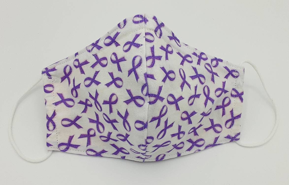 Purple Ribbons Triple-layer Face Masks. Washable Comfortable - Etsy