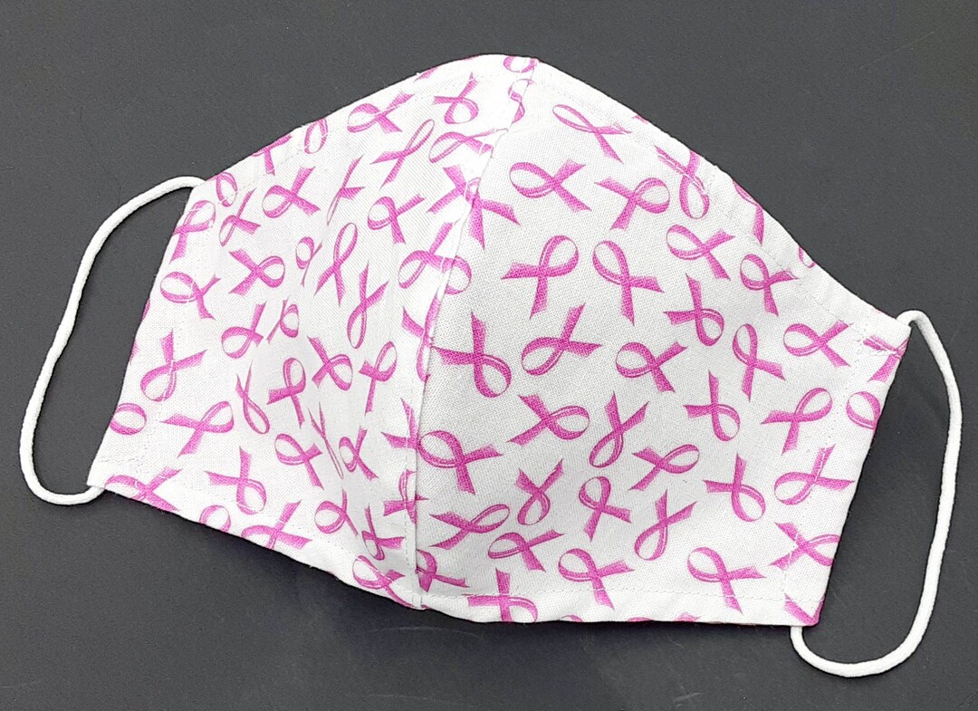 Breast Cancer Mask Pink Ribbons Breast Cancer Awareness Mask. Triple ...