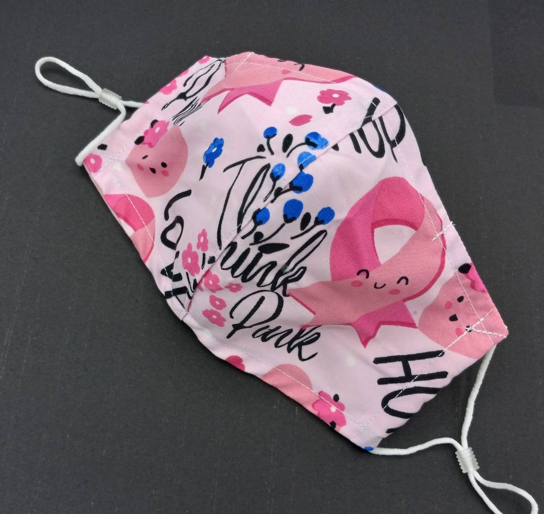 Breast Cancer Mask Pink Ribbons Breast Cancer Awareness Mask Triple ...