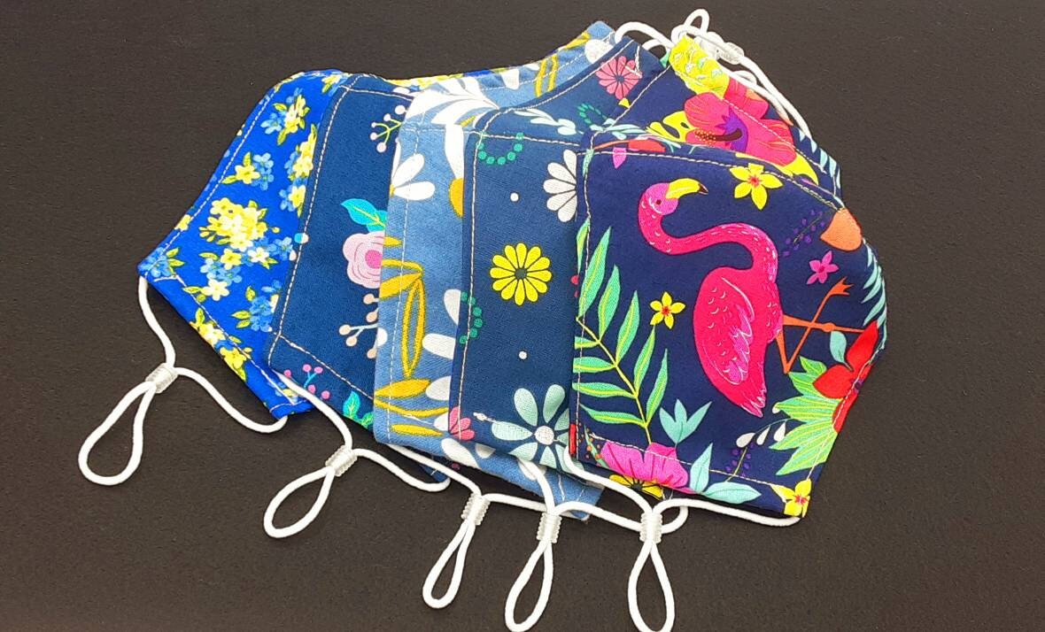 Floral Collection Face Masks. Flowers Masks. Triple Layers - Etsy