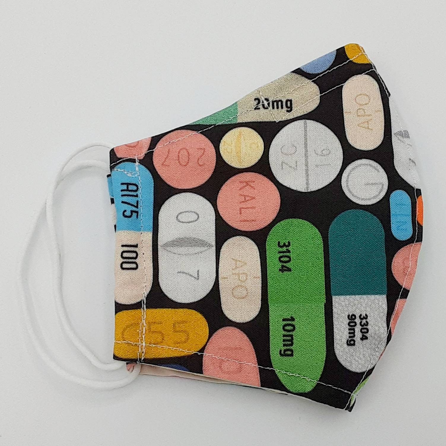 Large Pills Print on Dark Gray Designer Cotton Fabric. Triple - Etsy