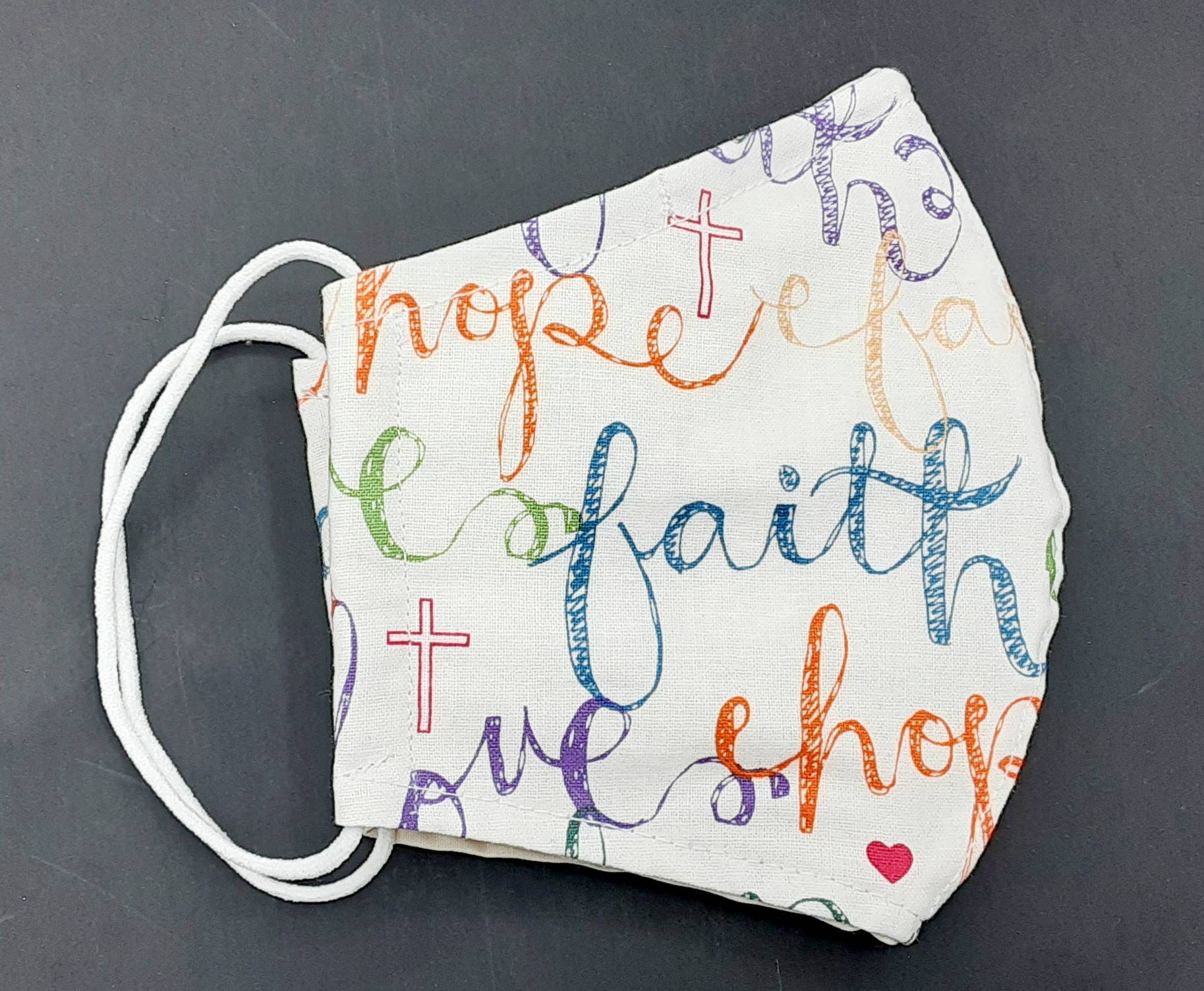 Faith Hope Love Face Masks With Nose Wire. Triple-layer. - Etsy