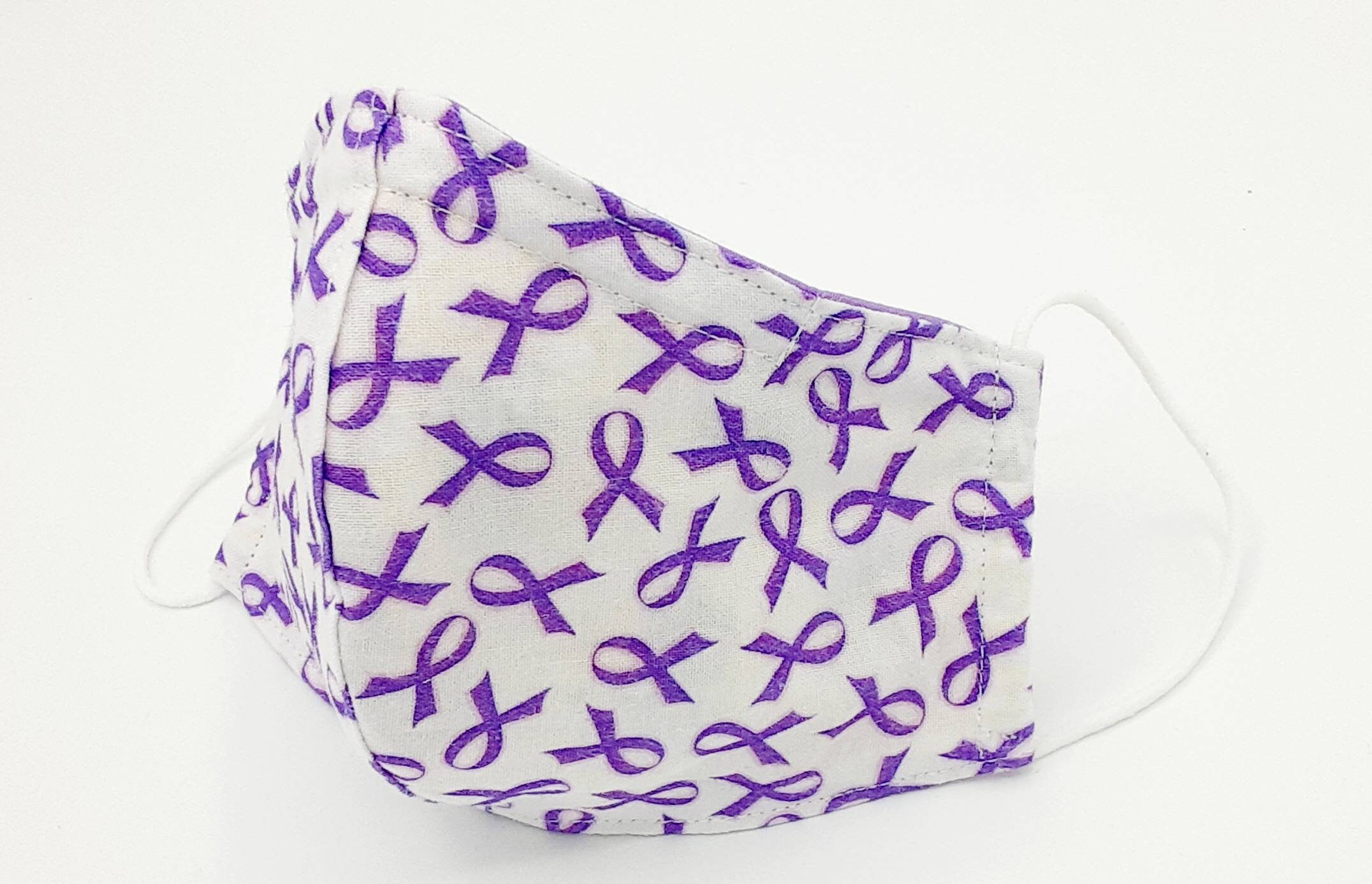 Purple Ribbons Triple-layer Face Masks. Washable Comfortable - Etsy