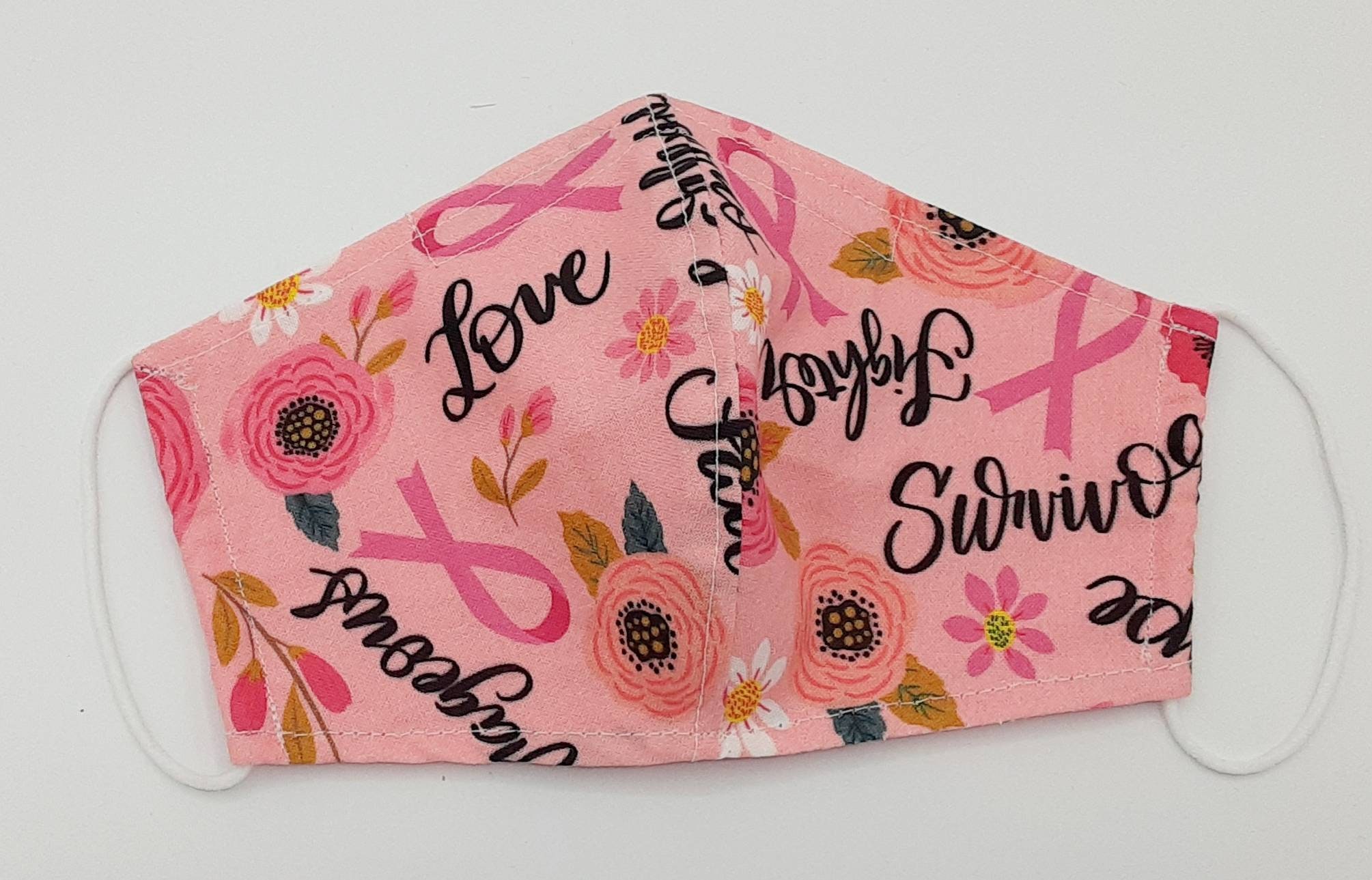 Pink Motivational Breast Cancer Face Masks. Triple Layers - Etsy