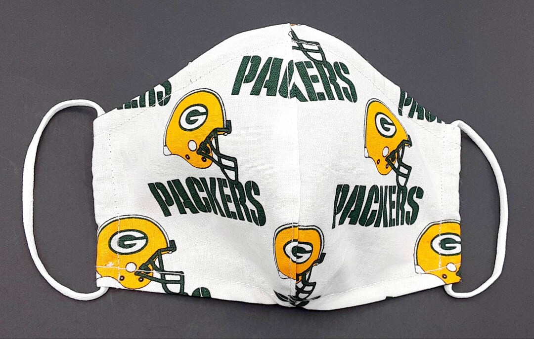 Green Bay Packers NFL Face Mask. Triple Layers Cotton Fabric. Nose Wire ...