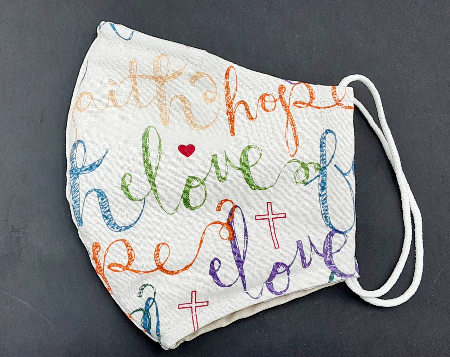Faith Hope Love Face Masks With Nose Wire. Triple-layer. - Etsy