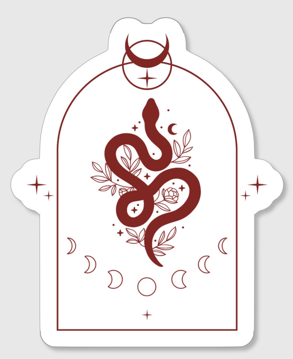Moon Snake, Snake Sticker, Vinyl Sticker, Laptop Stinker, Stanley ...