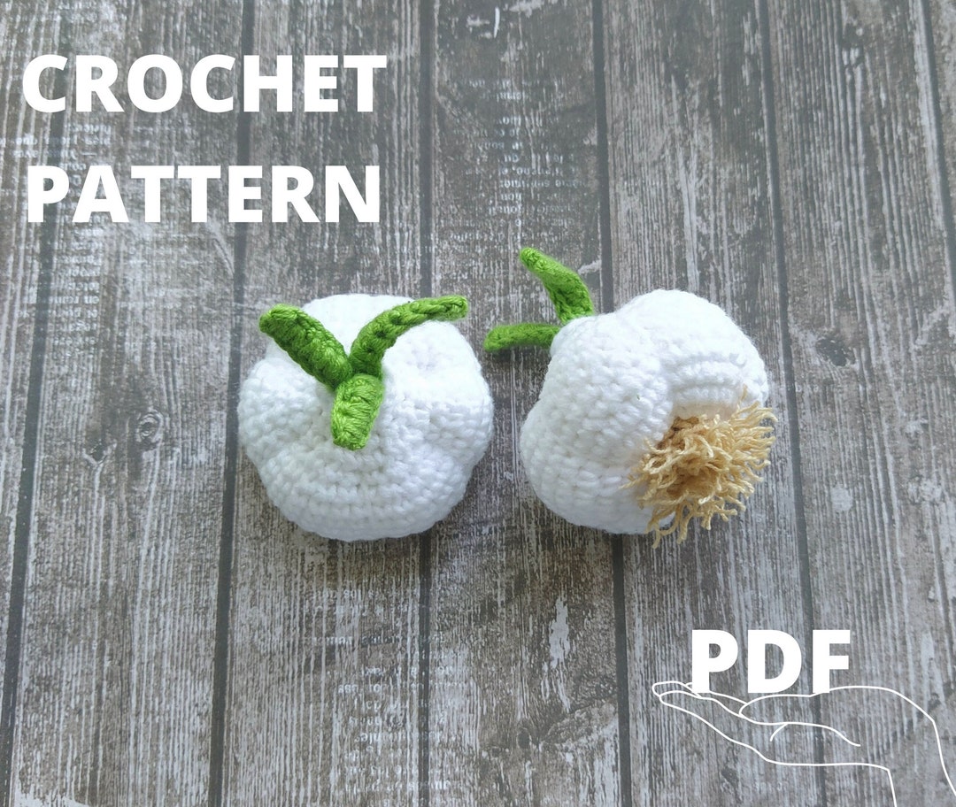Crochet Garlic Pattern, Amigurumi Garlic Toy, Crochet Vegetables ...