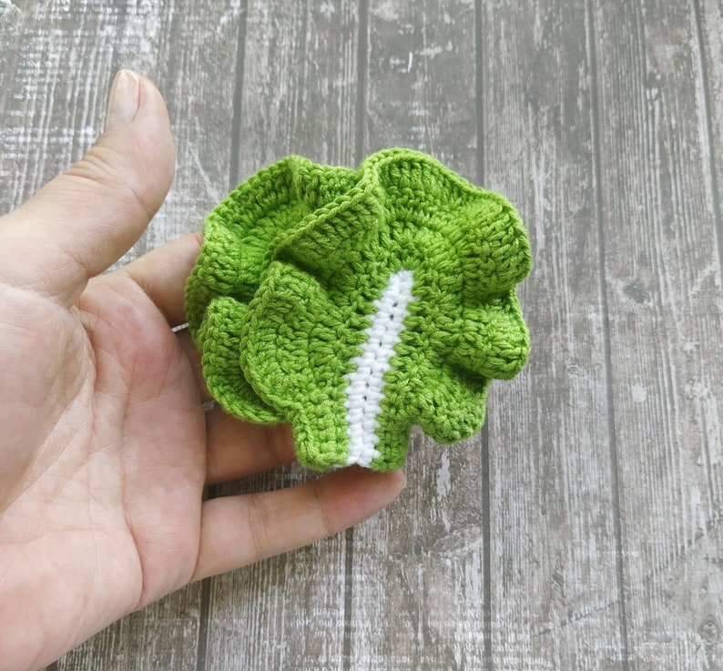 Crochet Lettuce Toy, Amigurumi Lettuce Pattern, Lettuce Play Food ...