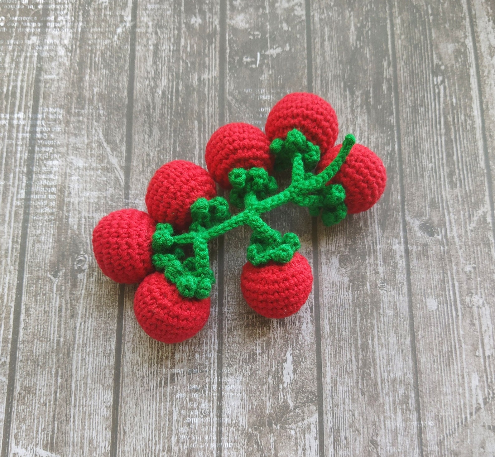 Crochet Tomato Pattern, Amigurumi Cherry Tomato Play Food Toy, Crochet ...