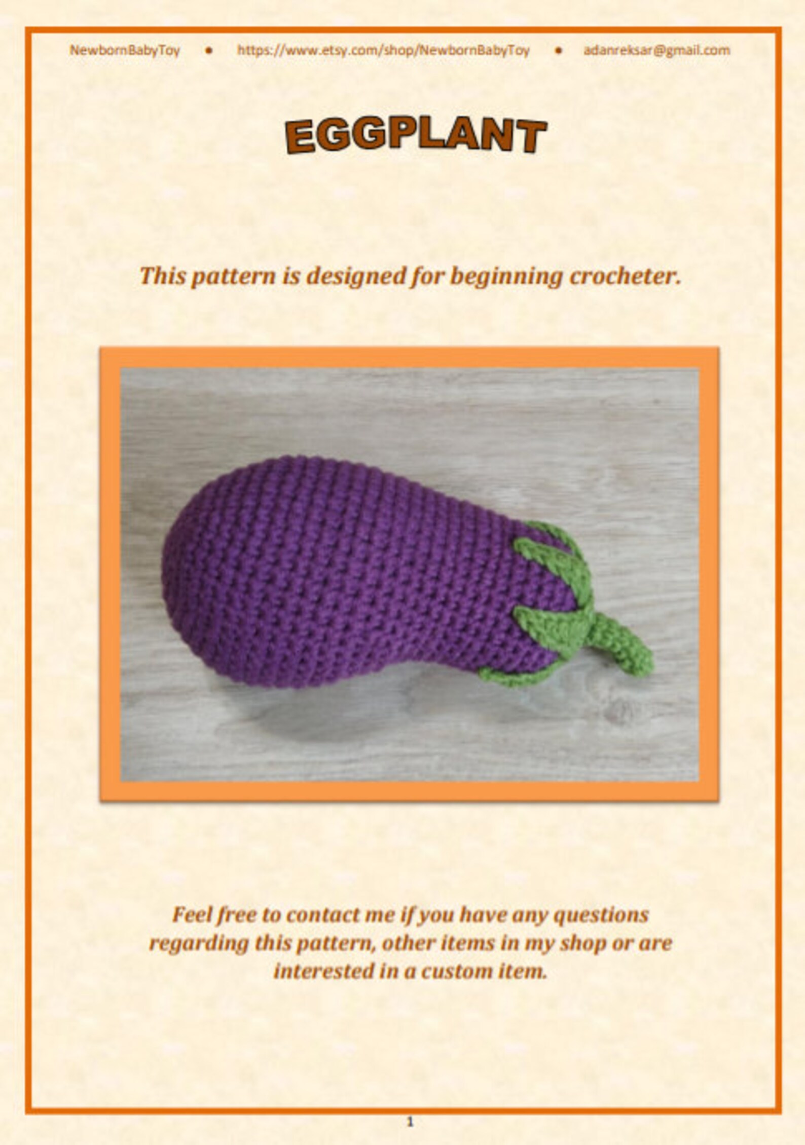 Сrochet Eggplant Pattern Amigurumi Eggplant Crochet Toy | Etsy