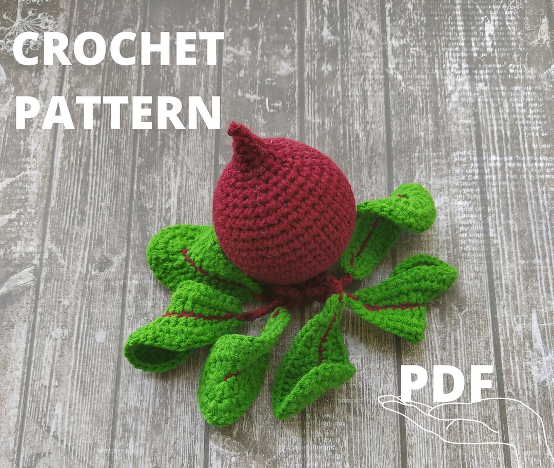 Crochet Beetroot Toy, Amigurumi Beet Pattern, Crochet Play Food Pattern ...