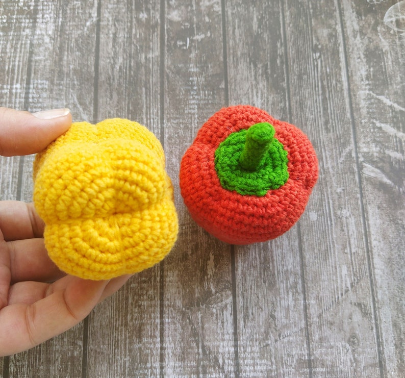 Crochet Bell Pepper Pattern Amigurumi Bell Pepper Play Food - Etsy