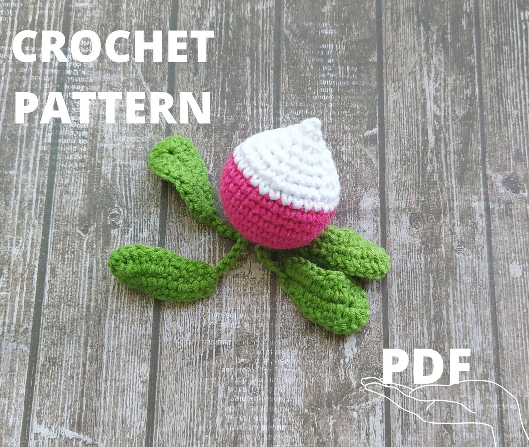Crochet Radish Pattern, Amigurumi Radish Toy, Crochet Play Food Radish ...