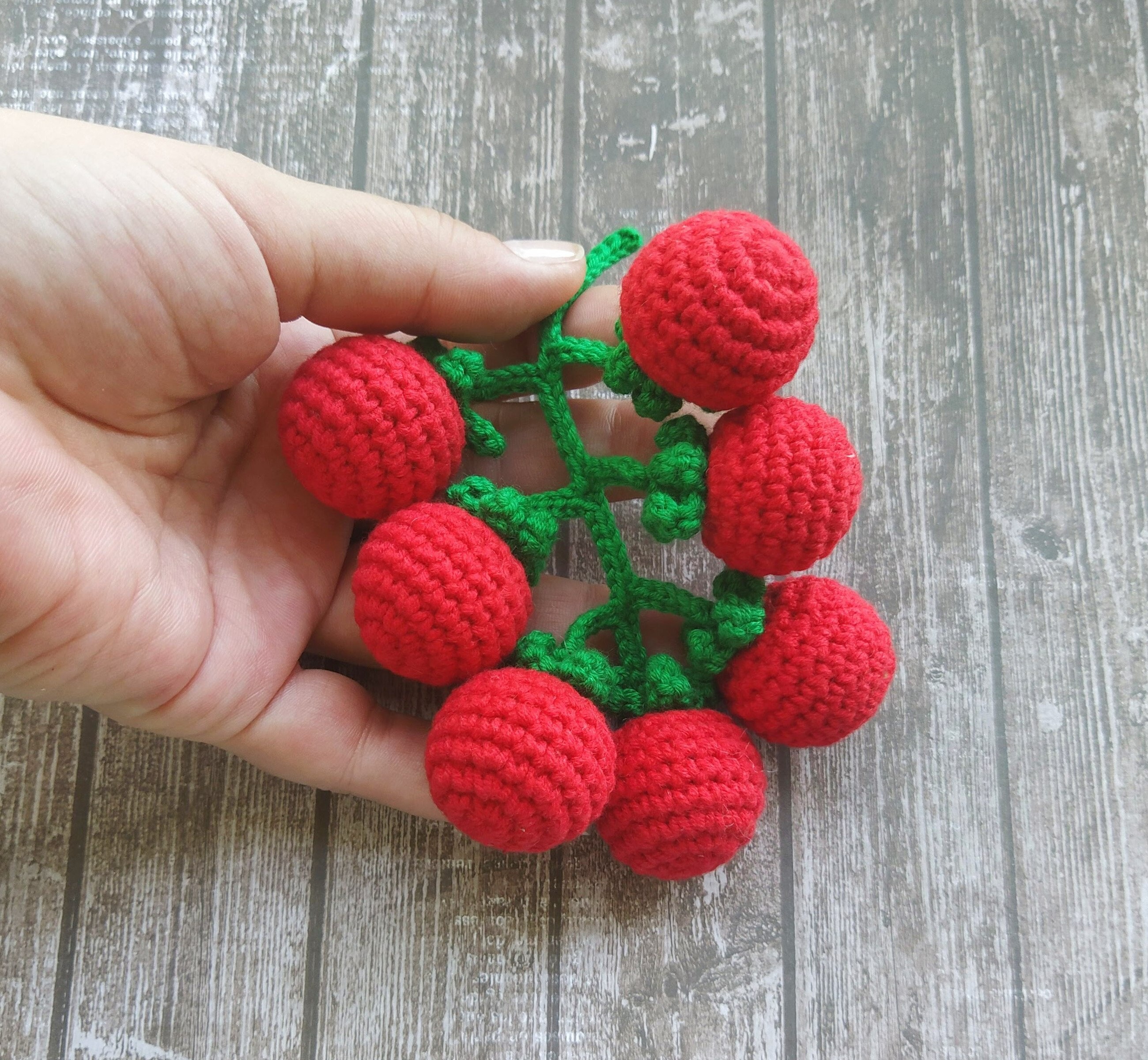 Crochet Tomato Pattern Amigurumi Cherry Tomato Play Food Toy | Etsy