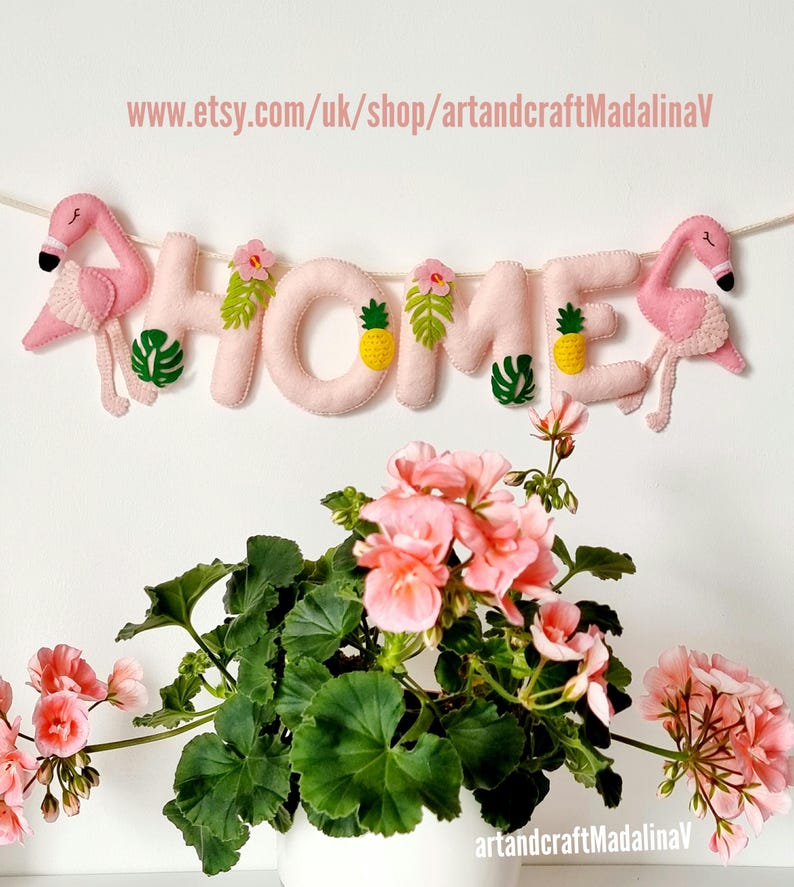 Personalised Tropical Hawaiian Flamingo Banner, Tropical Party Decor ...