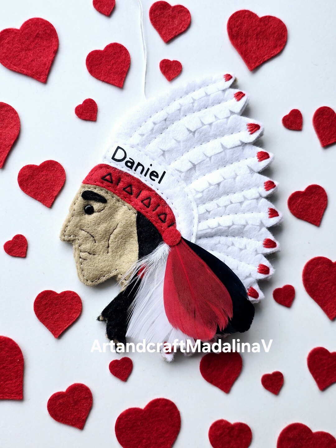 Personalised Native American Indian Felt Decoration, Native American ...