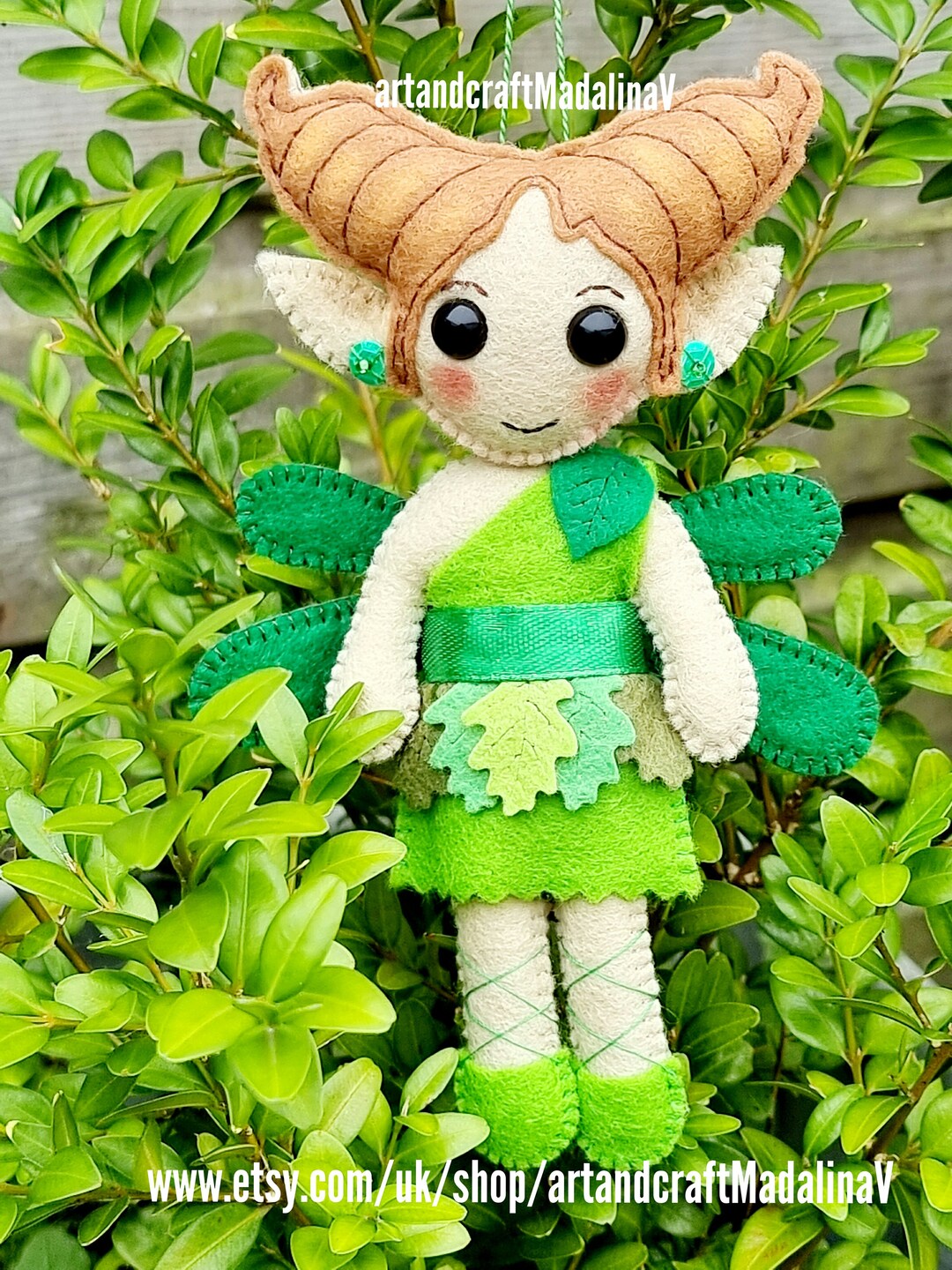 Personalised Forest Elf Girl Felt Decoration, Woodland Girl, Cute Elf ...
